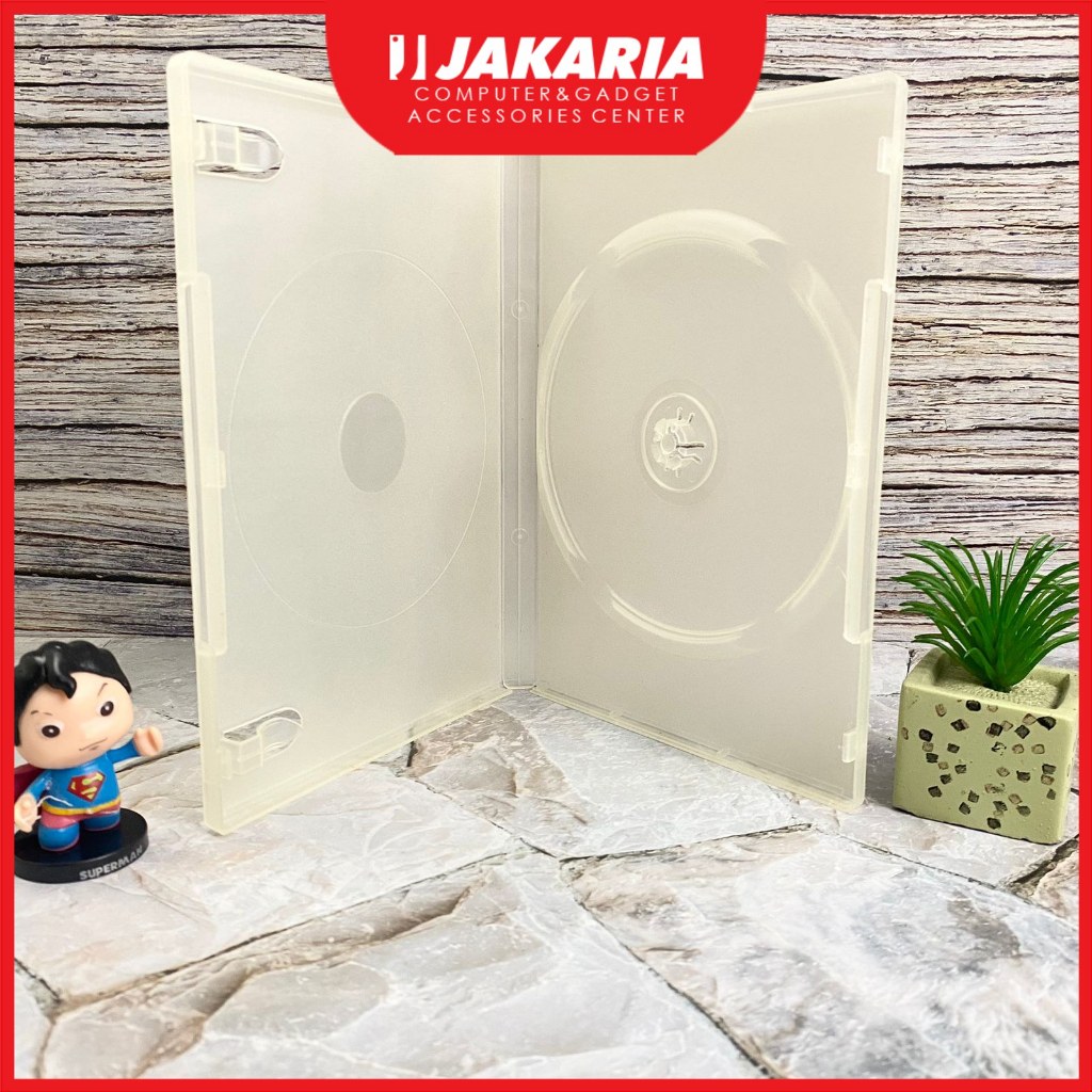Jual Casing DVD Single 14mm Tebal Tempat DVD Plastik Case Putih Isi 1 ...