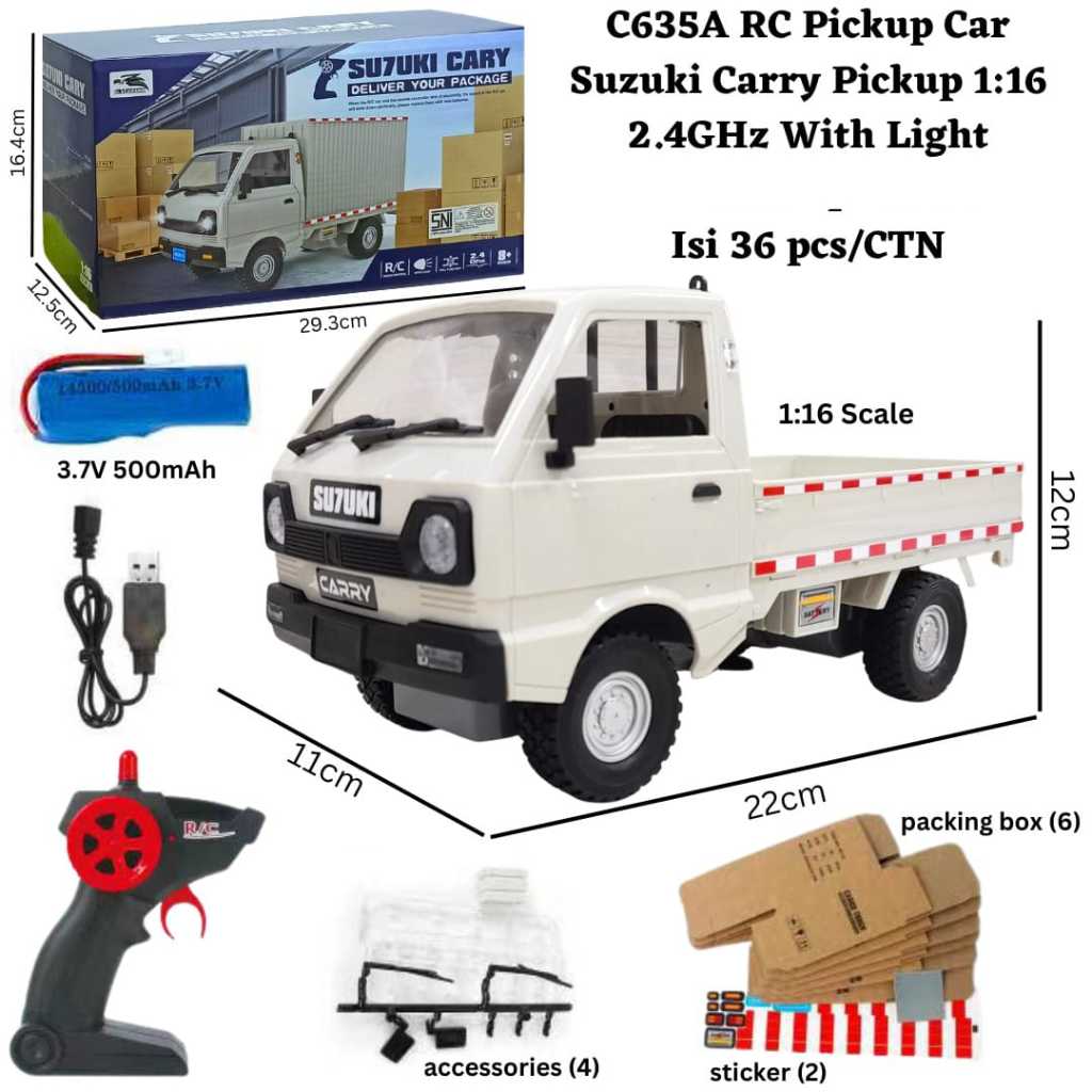 Jual MOBIL REMOTE RC PICK UP SUZUKI CARRY SCALE 1:16 2WD BATRE CASH ...