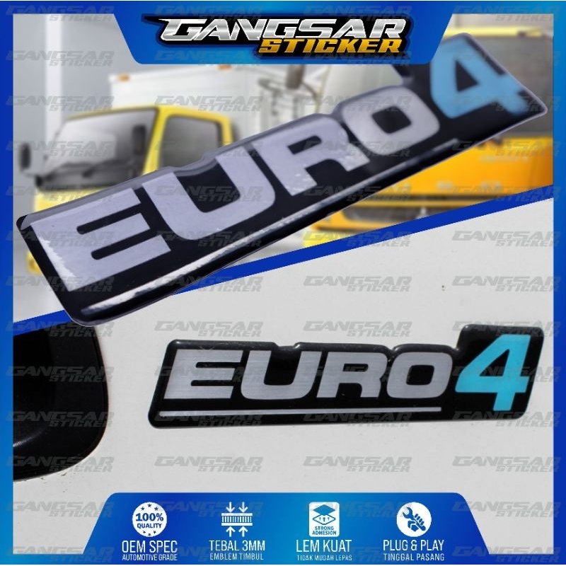 Jual Emblem logo euro 4 / emblem timbul euro 4 / sticker emisi euro 4 ...
