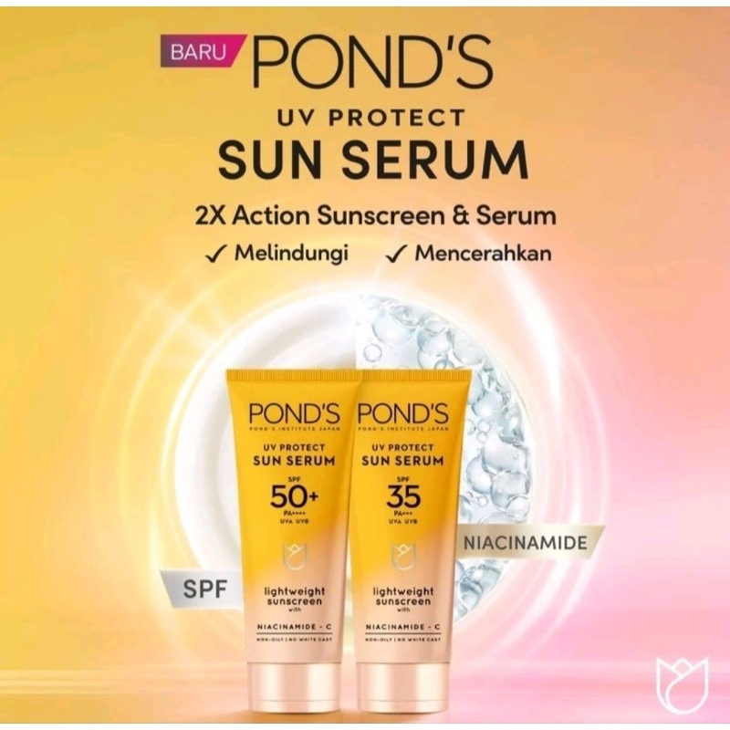Jual Pond's UV Protect Sun Serum SPF 50+ PA++++ UVA UVB Sunscreen 30ml | Shopee Indonesia