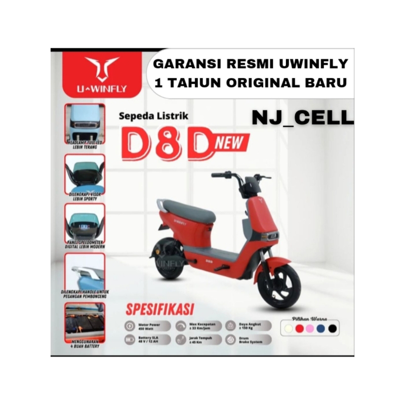 Jual SEPEDA LISTRIK UWINFLY D8D 48/12 AH 400 WATT , TERBARU TERMURAH ...
