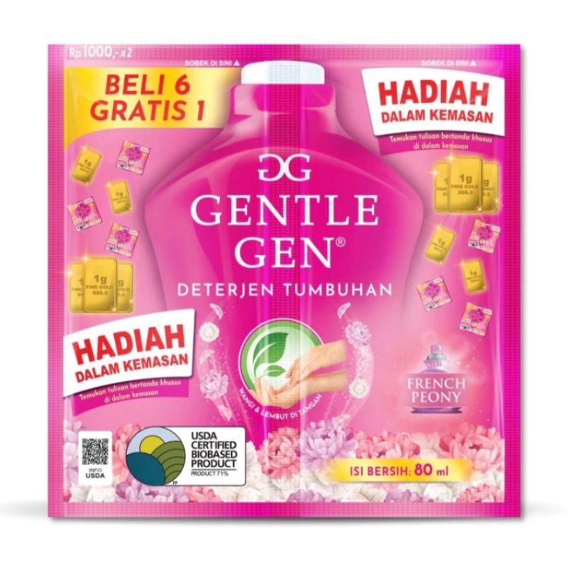 Jual GENTLE GEN Deterjen Cair Renceng isi 14 sachet | Shopee Indonesia