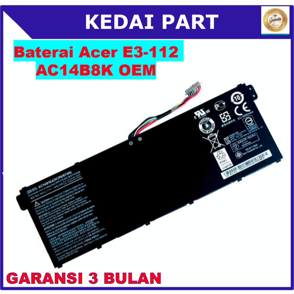 Jual BATERAI ACER ASPIRE E3-112 ES1-311 ES1-511 ES1-512 ES1-711 ES1-711G V3-111 V3-111P V3-112 ...
