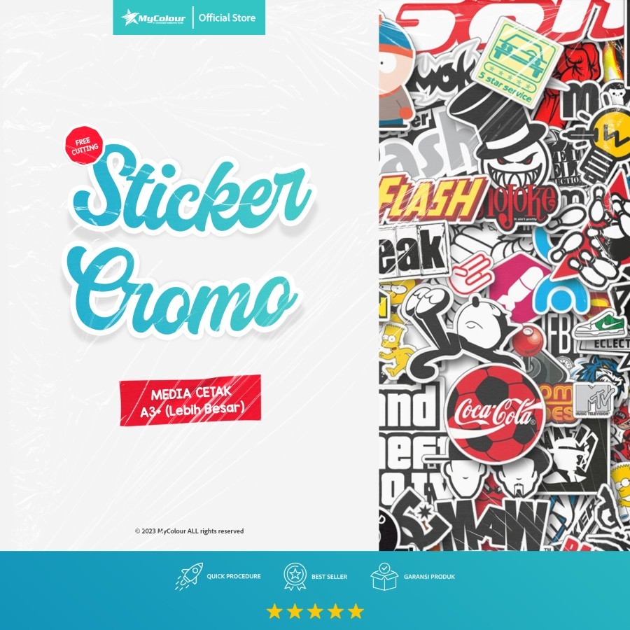 Jual Stiker label cromo A3+ cutting 1 HARI JADI - DIE CUT | Shopee ...