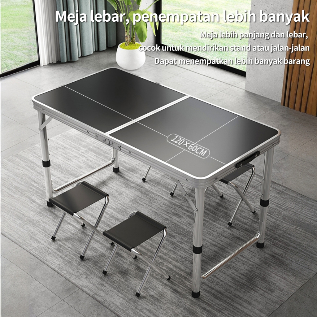 Jual AZ Meja Lipat Koper Hpl Meja Serbaguna Meja Lipat Portable Meja Kaki Bulat | Shopee Indonesia