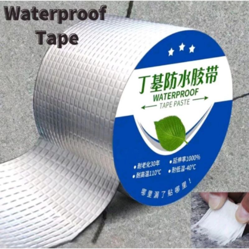 Jual Lakban Anti Bocor 5 Meter Lem Anti Air Alumunium Foil Butyl Super Waterproof Tape Tambal ...
