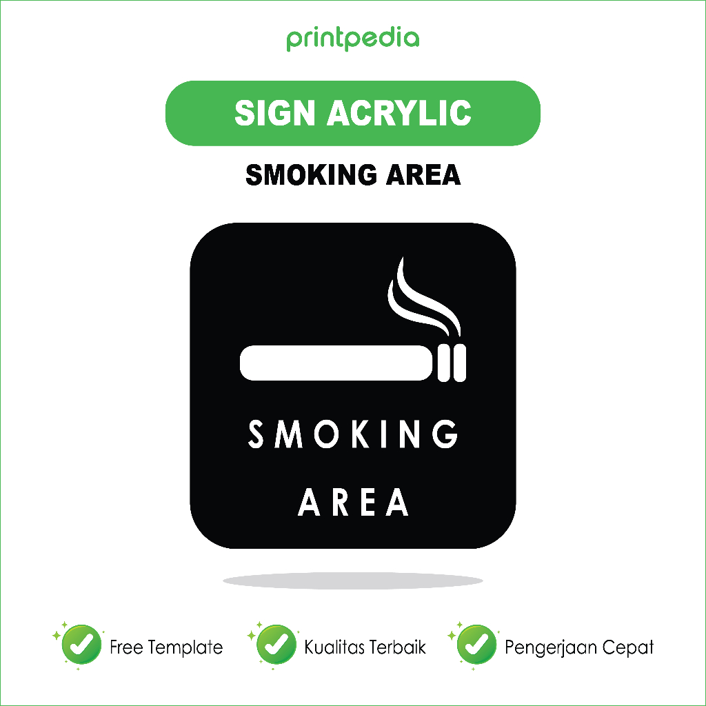 Jual Sign Akrilik Smoking Area / Sign Board Akrilik / Sign Akrilik ...