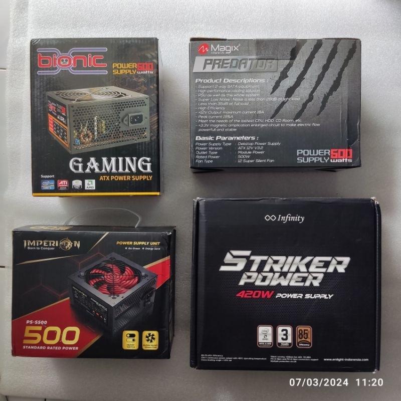 Jual Bogor PSU Power supply PC pure komputer desktop fan besar aneka ...