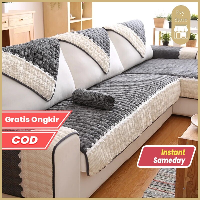 Jual Evy Store COD Cover Sarung Sofa 1 2 3 4 seater Mewah Tebal Anti-slip Penutup Kursi Sofa ...