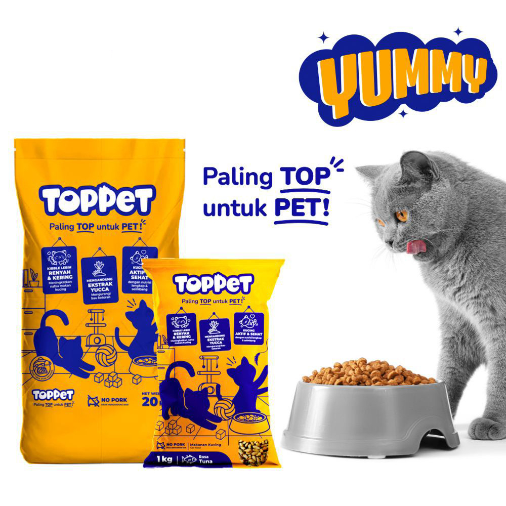 Jual Makanan Kucing TOPPET 20Kg 20 Kg Dry CAT FOOD Tuna Salmon Segala ...
