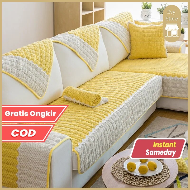 Jual Evy Store COD Cover Sarung Sofa 1 2 3 4 seater Mewah Tebal Anti-slip Penutup Kursi Sofa ...