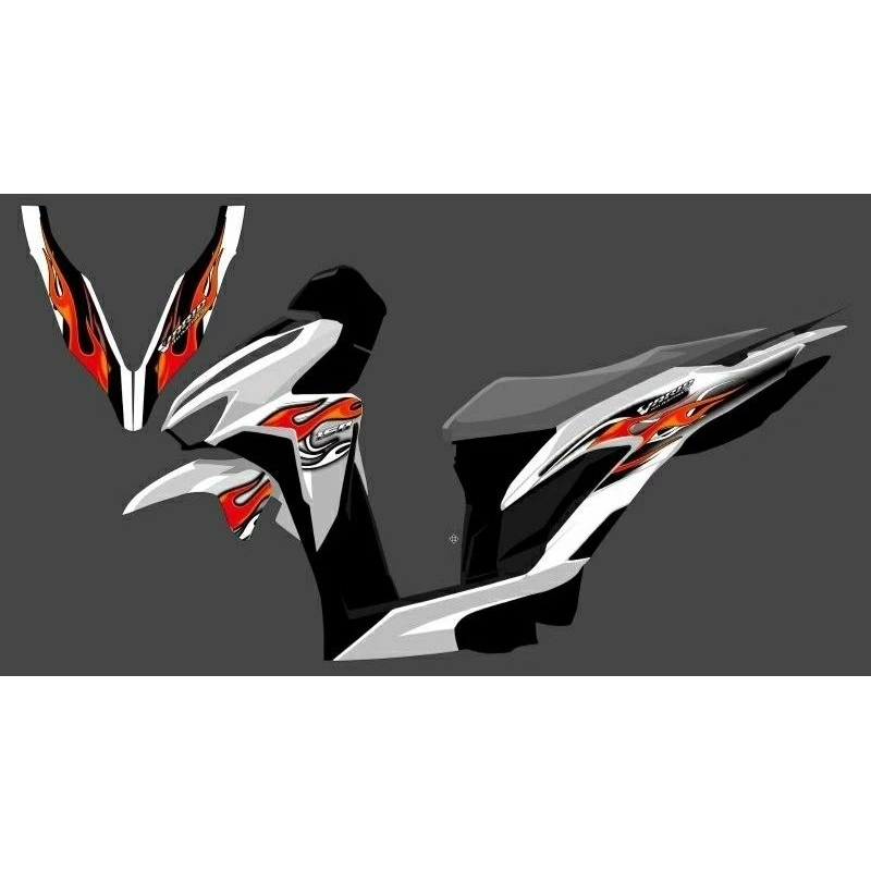 Jual STRIPING STICKER TRANSPARAN VARIO NEW 125 150 DESAIN API TERBARU ...