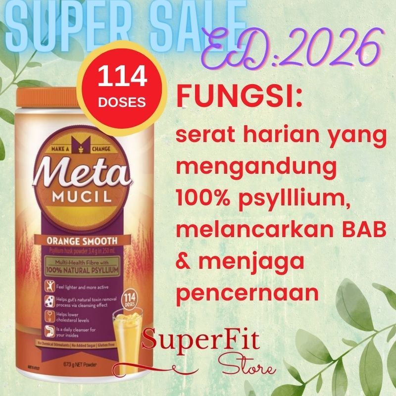 Jual Metamucil Multi Health Fibre Orange Smooth - 114 doses | Shopee ...