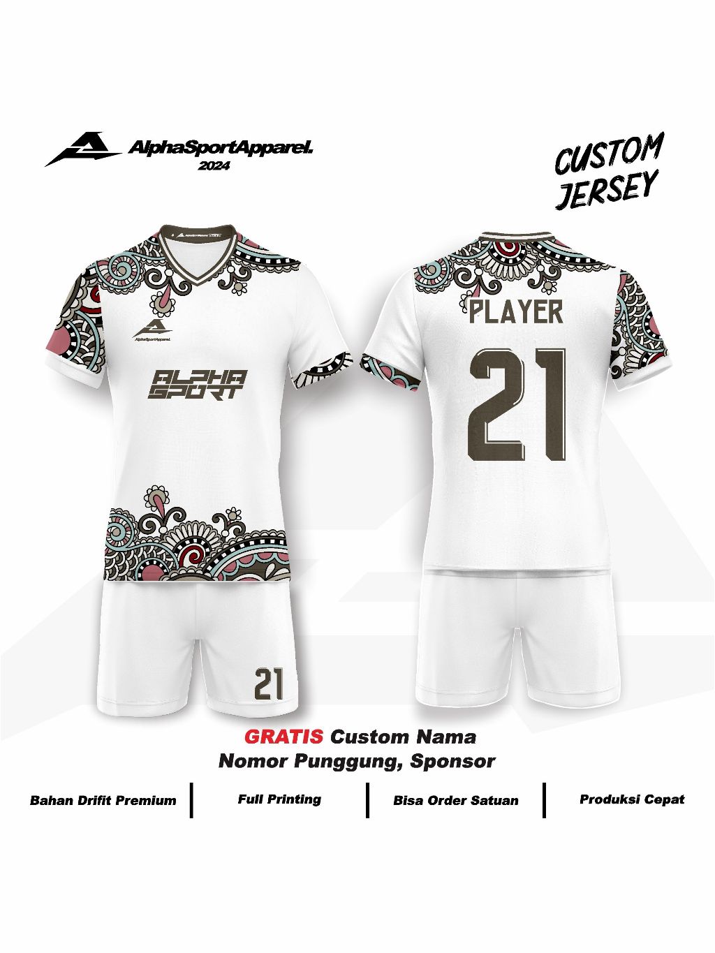 Jual Jersey Bola Futsal Voli Badminton 66 Motif Modern Batik Doodle ...