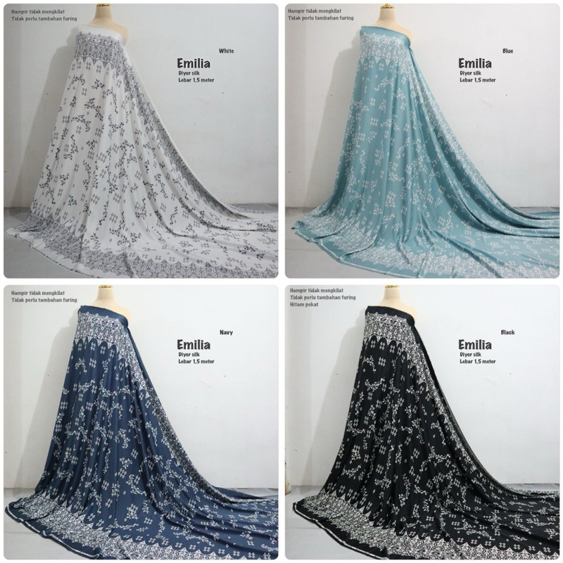 Jual bahan kain gamis serat silk | kain motif emilia | kain dhiore silk ...