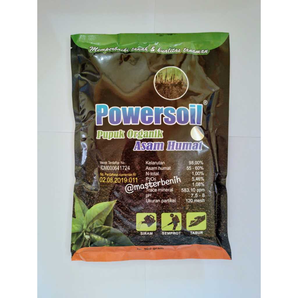 Jual POWERSOIL POWER SOIL 1 KG PUPUK ORGANIK ASAM HUMAT KEMASAN PABRIK ...