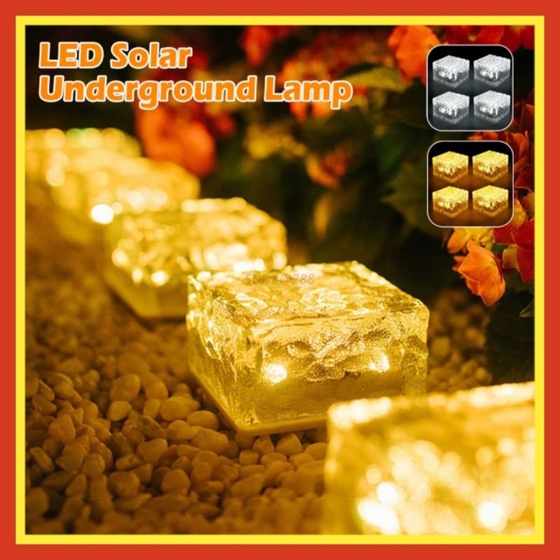Jual Lampu Hias Taman Tanam Lantai Deck Light 4 LED Tenaga Surya ...