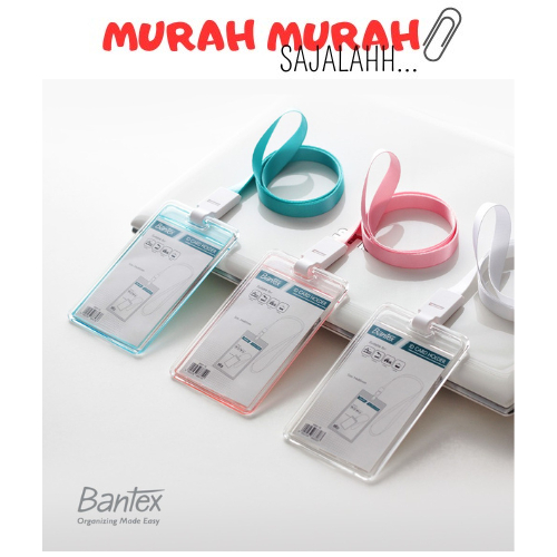 Jual Bantex Transparent ID Card Holder Lanyard Portrait #8868 / NAME ...