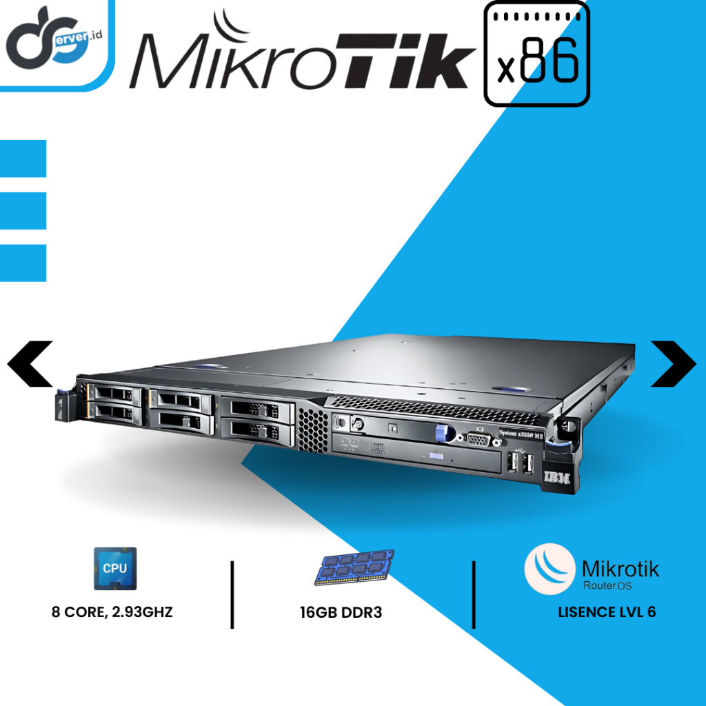 Jual Mikrotik x86 16cpu 2.9Ghz License Lv6 Basic Server IBM X3550 M2 ...