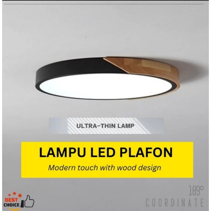 Jual LAMPU PLAFON KAYU BULAT WOOD CEILING MINIMALIS LED ELEGANT MODERN ...