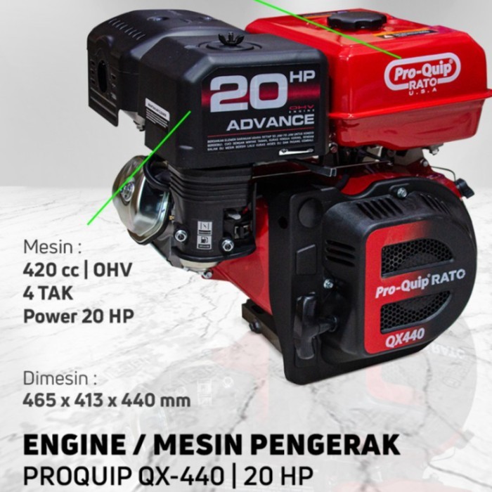 Jual Mesin Penggerak Bensin Serbaguna Proquip QX440 GX440 GX 440 20PK ...