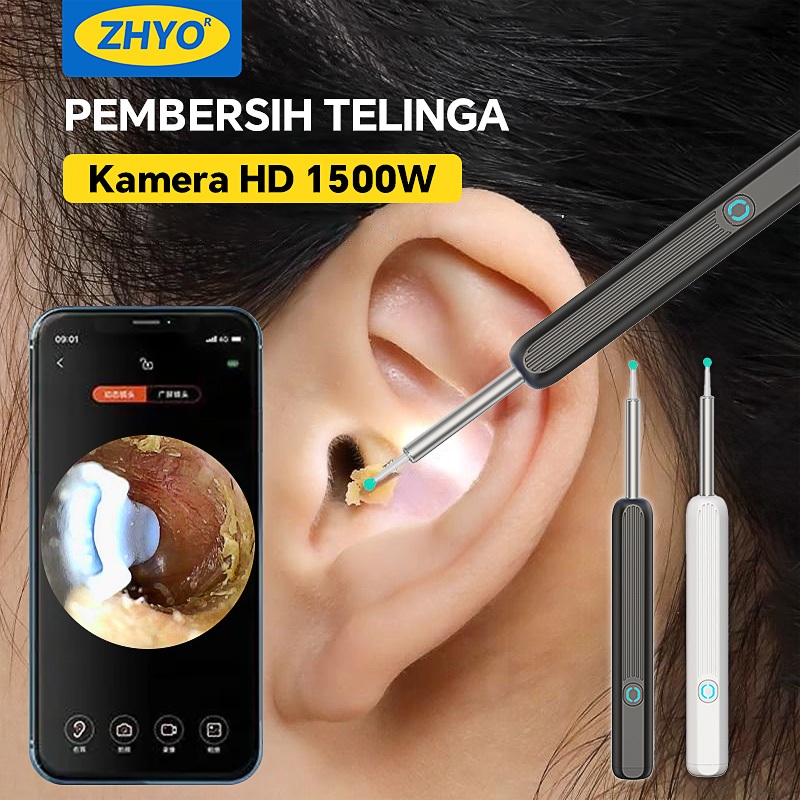Jual ZHYO Korek kuping Led Koneksi nirkabel WiFi sendok telinga kamera ...