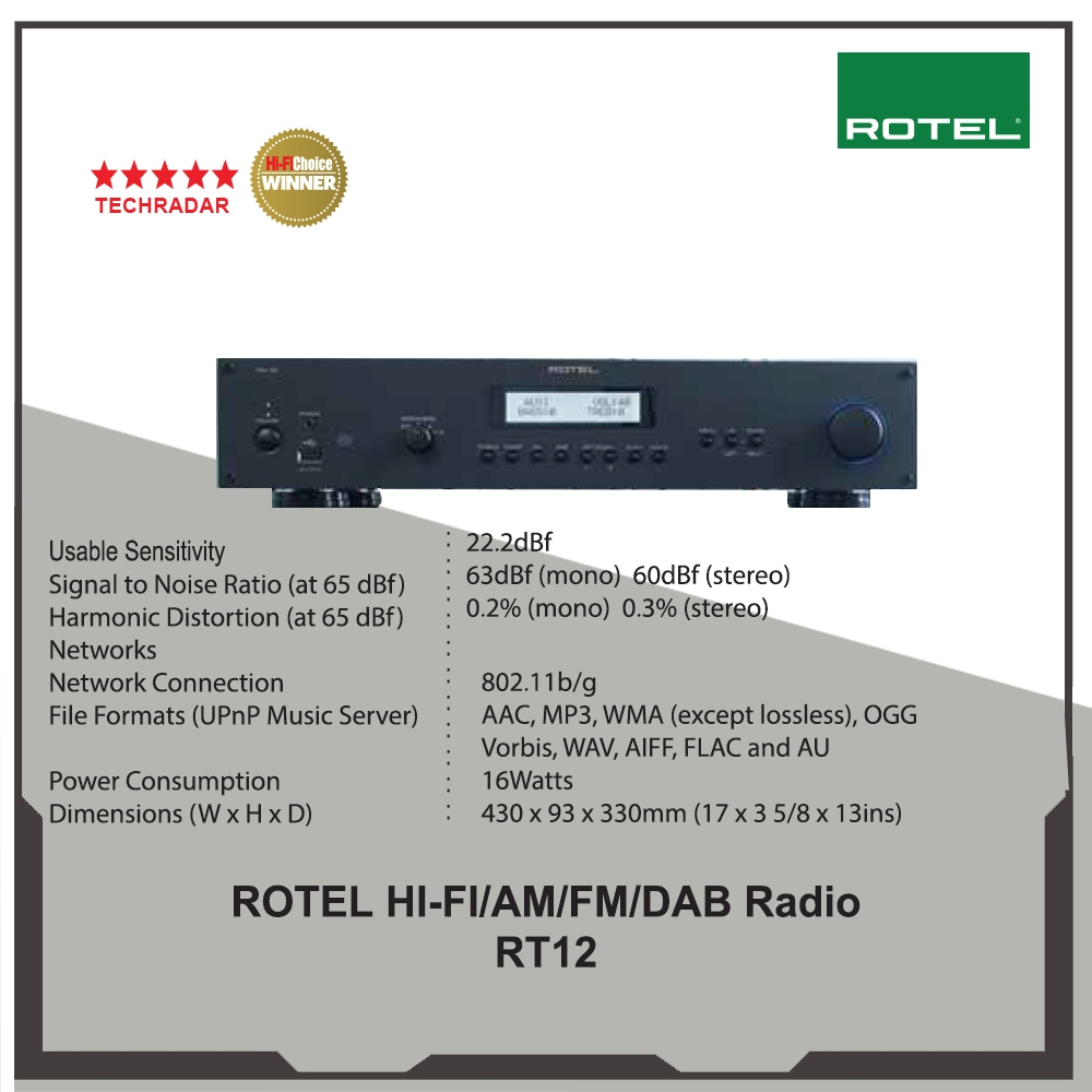 Jual Rotel RT-12 HiFi Radio Tuner and Network Media Player | Shopee ...