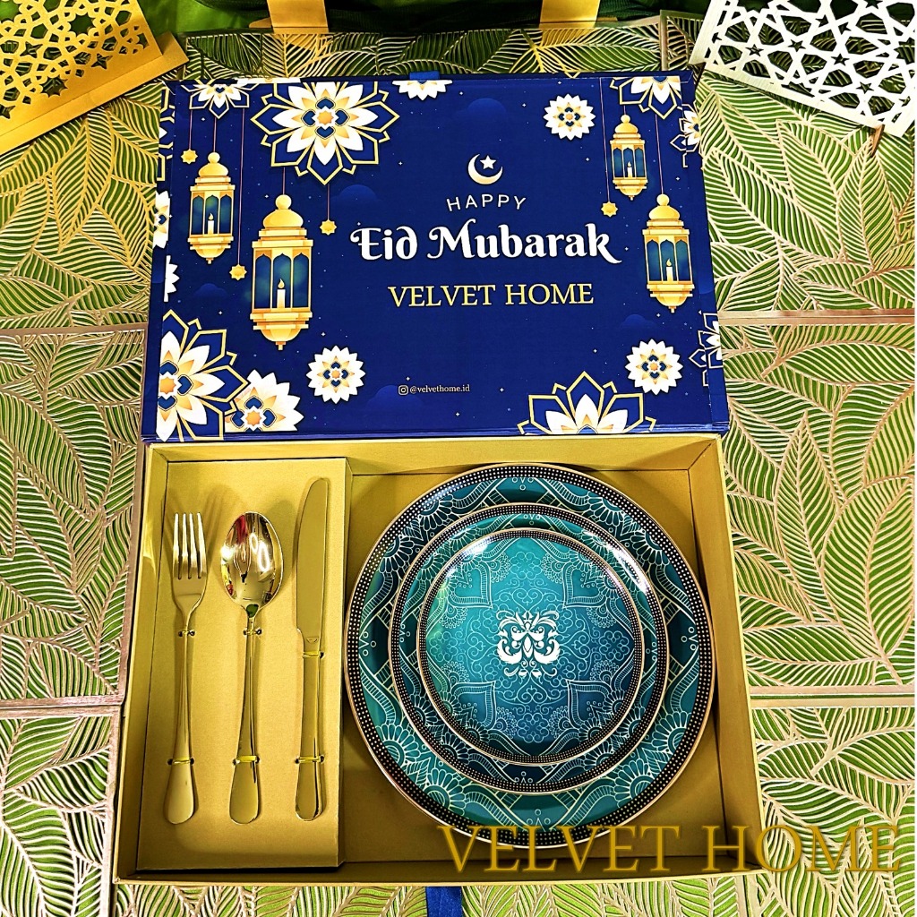 Jual Hampers piring makan set keramik porselen gift lebaran idul fitri ...