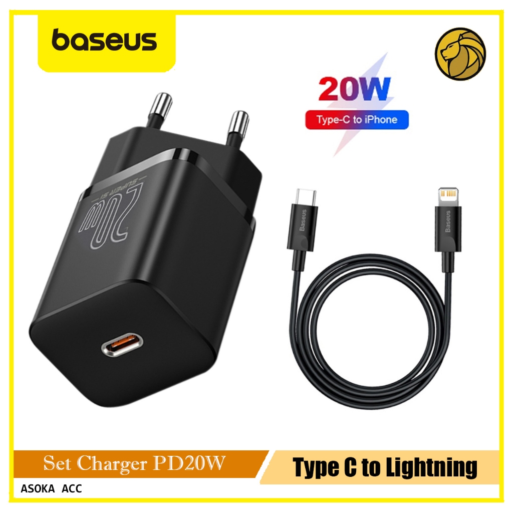 Jual Baseus PD20W Charger Type C to Lightning PD25W Quick Charger | Shopee Indonesia