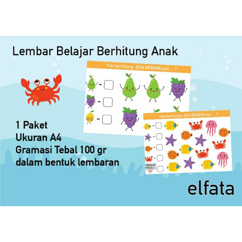 Jual Lembar Belajar Berhitung - Worksheet Anak - Belajar Berhitung dan ...