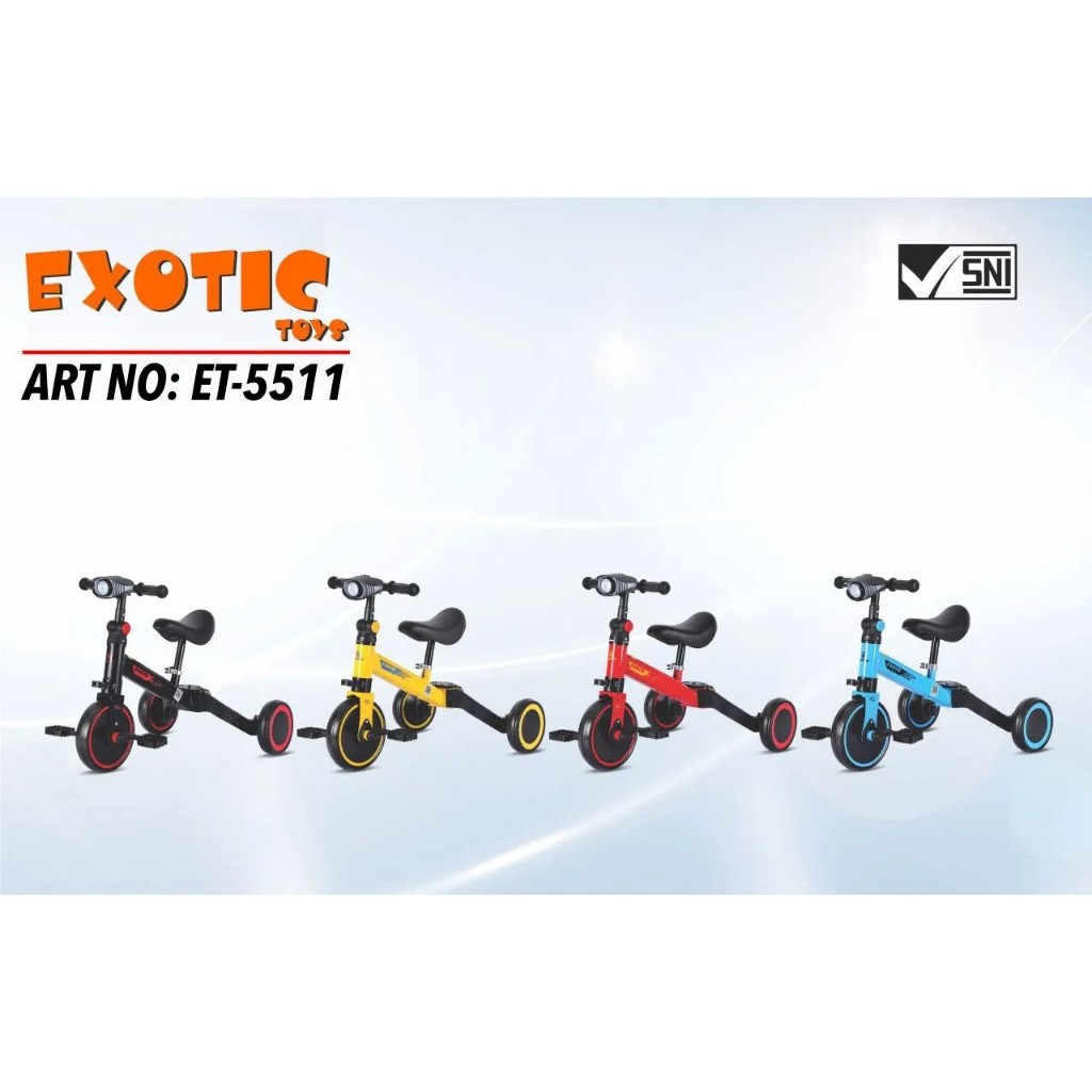 Jual Push Bike Balance Bike Sepeda Roda Tiga Tricycle EXOTIC ET-5511 ...