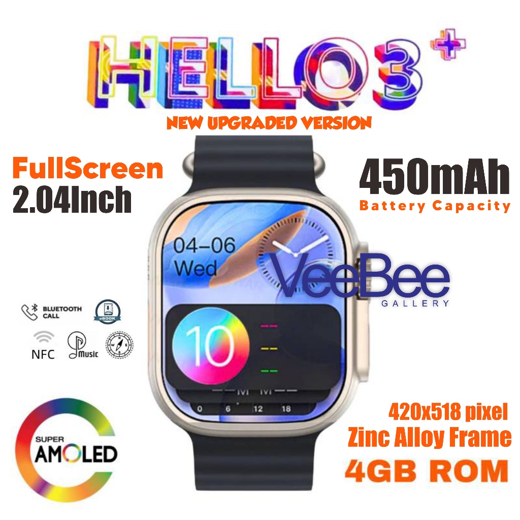 Jual Hello Watch 3+ PLUS Ultra Smartwatch AMOLED Display 2.04 inch 4GB ...