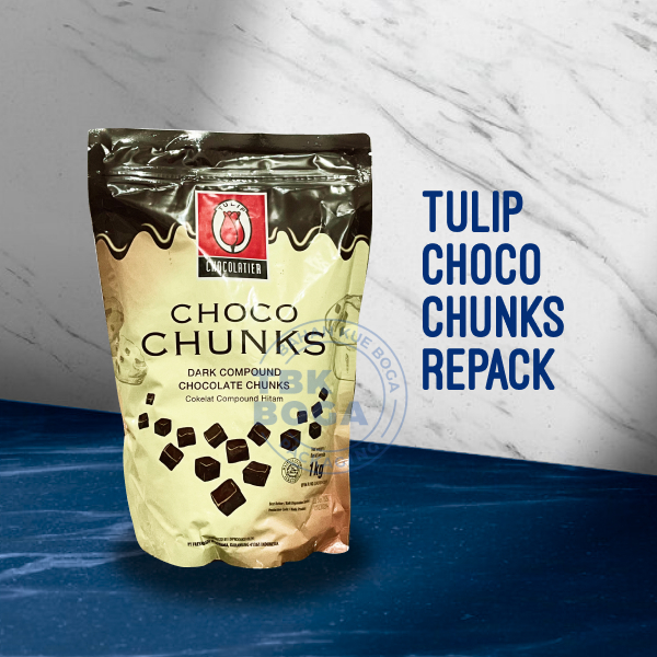 Jual Tulip Choco Chunks ( 250 , 1000 gr ) Repack Dark Compound Coklat ...