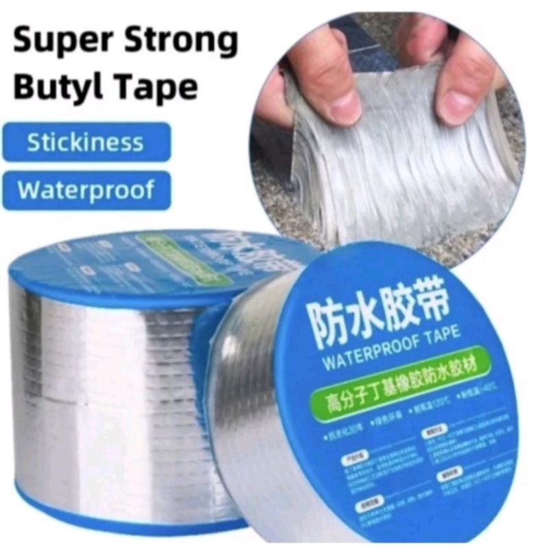 Jual Tape Anti bocor Foil Butyl Aluminium 5M X 5CM Waterproof Perekat Lakban Isolasi Anti Air ...