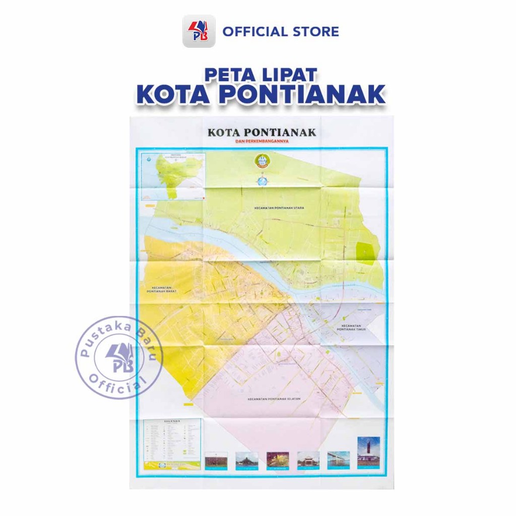 Jual Peta Kota Pontianak / Peta Lipat Lembaran Kota Pontianak / Mas Surya - BB | Shopee Indonesia
