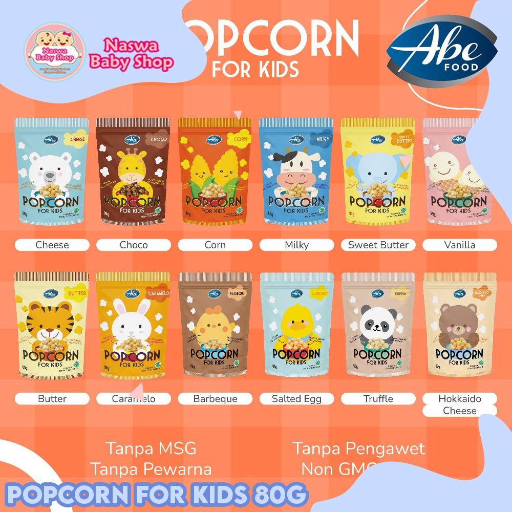 Jual Abe Food Popcorn For Kids 80g Cemilan Anak | Shopee Indonesia