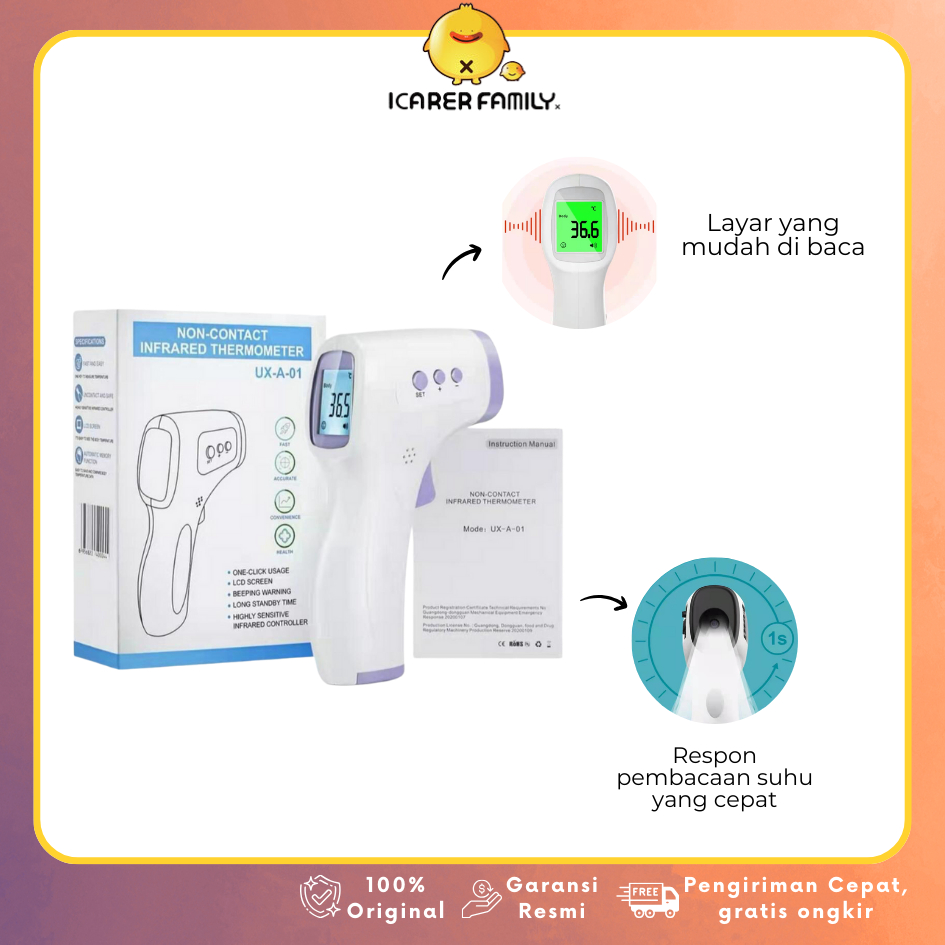 Jual icarer Termometer Infrared Non Contact Termometer dengan teknologi ...