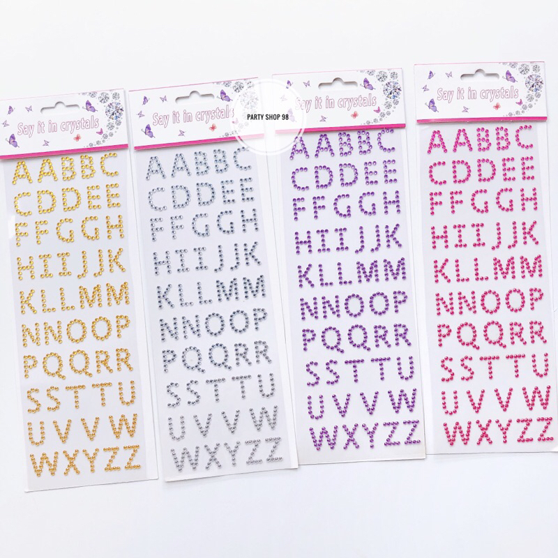 Jual STICKER ABJAD A-Z DIAMOND / STICKER DECO / STICKER AESHTETIC ...