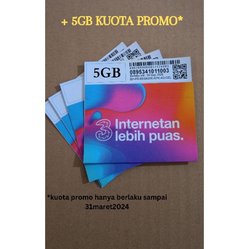 Jual Kartu Perdana Kuota HAPPY 5GB | HAPPY 8GB | HAPPY 18GB | THREE 3 ...