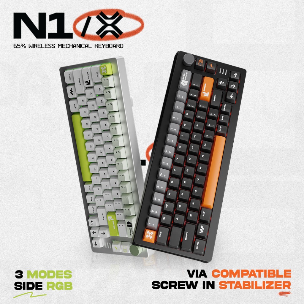 Jual Noir N1/X 65% VIA/QMK Wireless 3-Mode Mechanical Gaming Keyboard ...