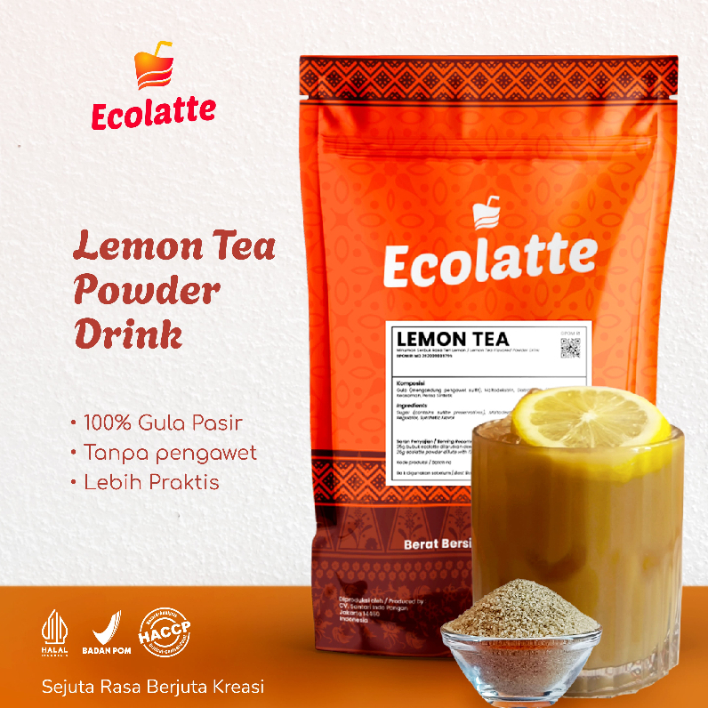 Jual ECOLATTE LEMON TEA POWDER DRINK 1KG USAHA MINUMAN UMKM | Shopee ...