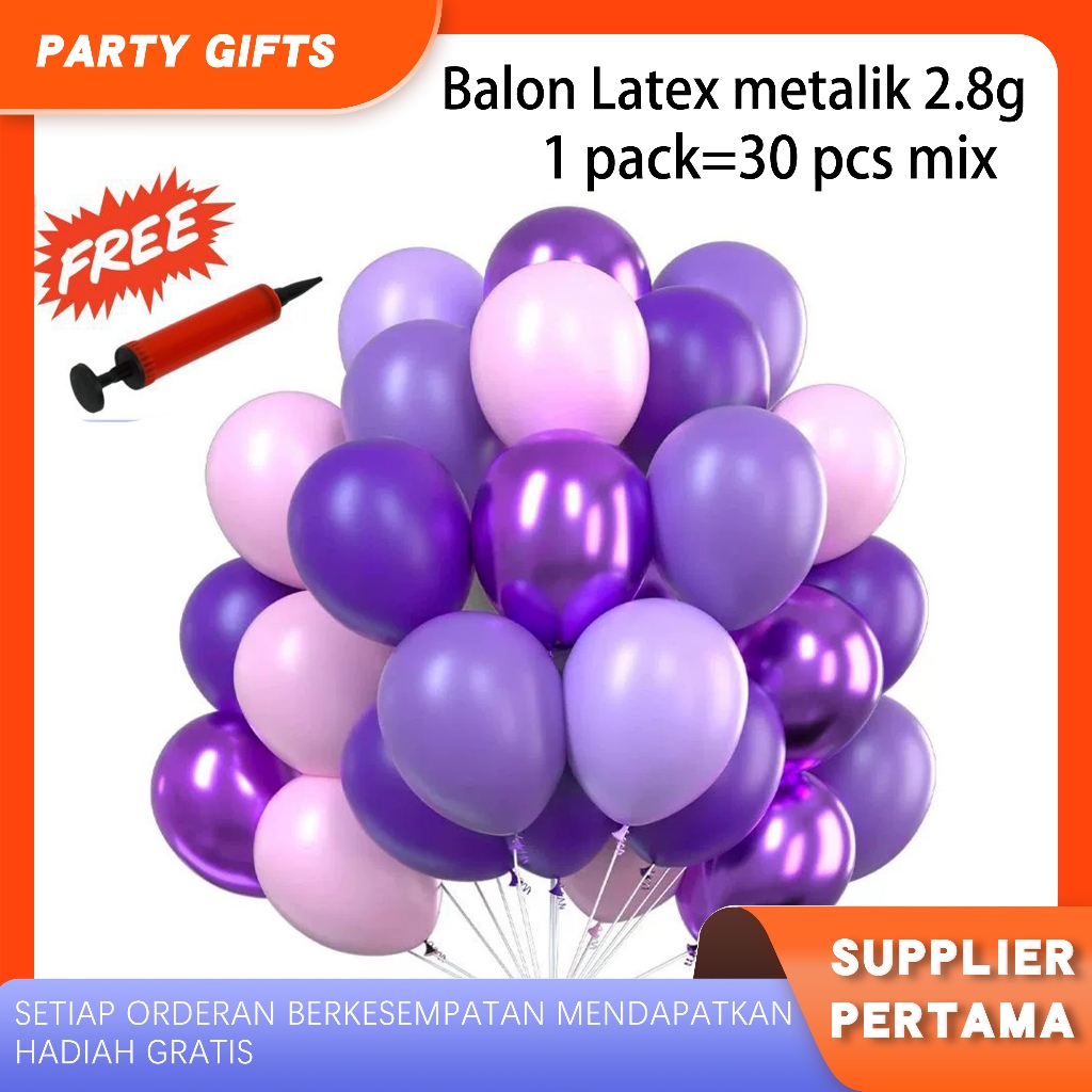 Jual Balon Latex Metalik Set Isi 30pcs Mix / balon latex / Balon Latex ...