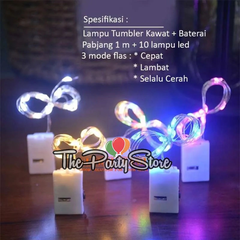 Jual LAMPU TUMBLER 2 MTR/LAMPU KAWAT LED/LAMPU HIAS PANJANG 2 METER ...