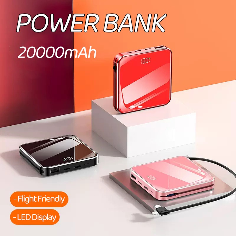 Jual 20000mAh Kapasitas Besar Powerbank Built-in 4IN1 Cable Data Fast ...