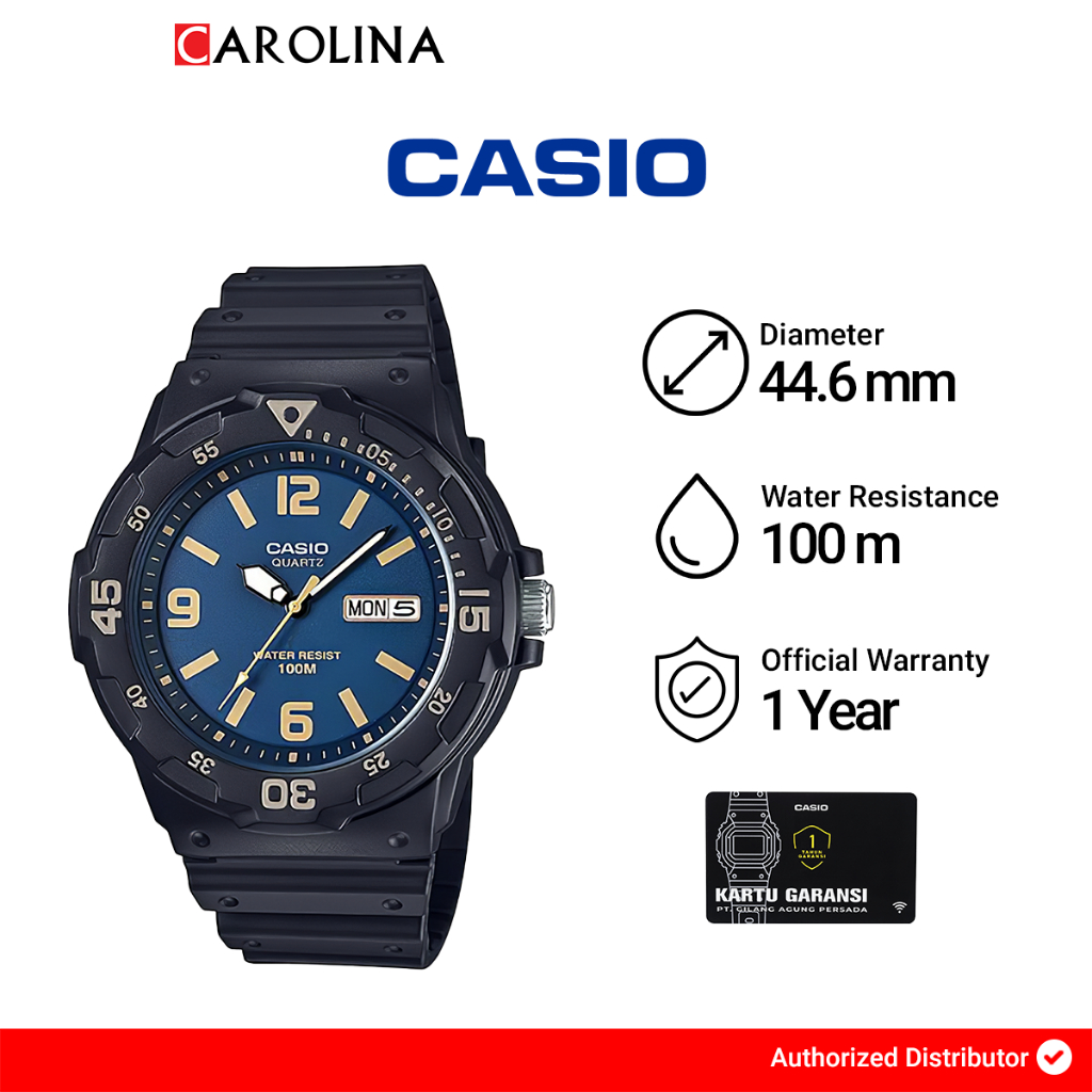 Jual Jam Tangan Pria Casio General MRW-200H-2B3 Blue Dial Black Resin ...