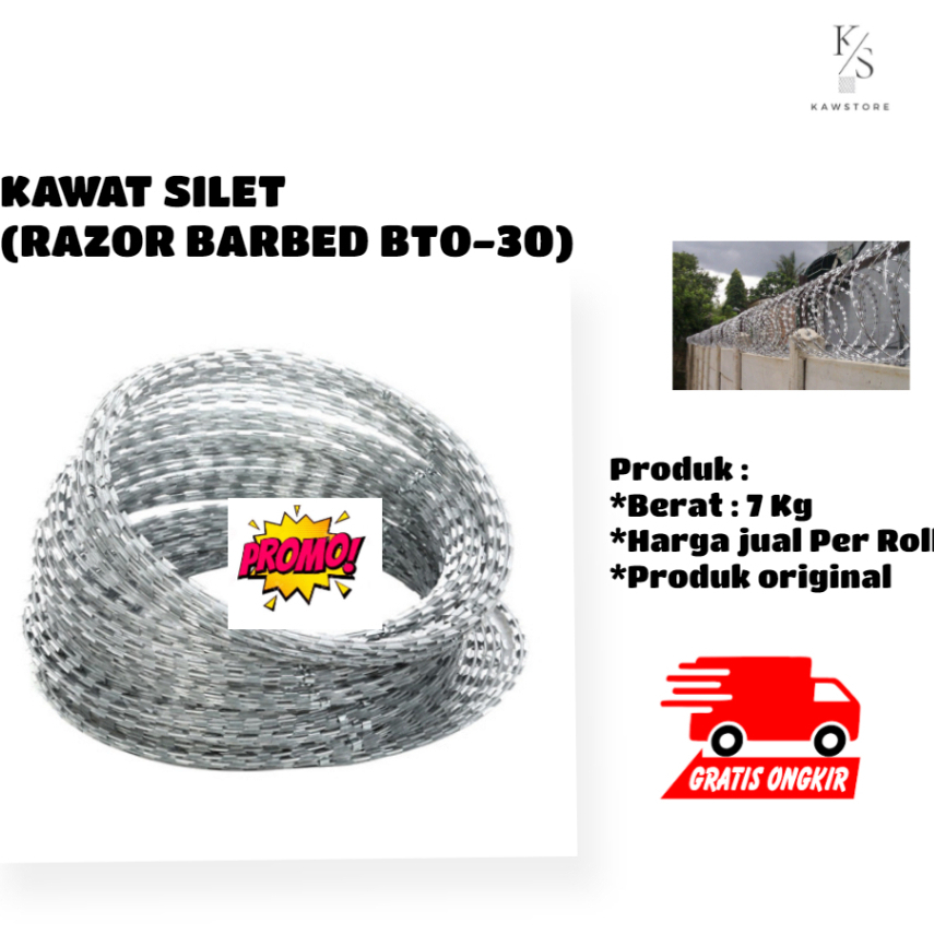 Jual KAWAT DURI SILET/RAZOR BARBED WIRE BTO30/KAWAT PAGAR GALVANIS ...