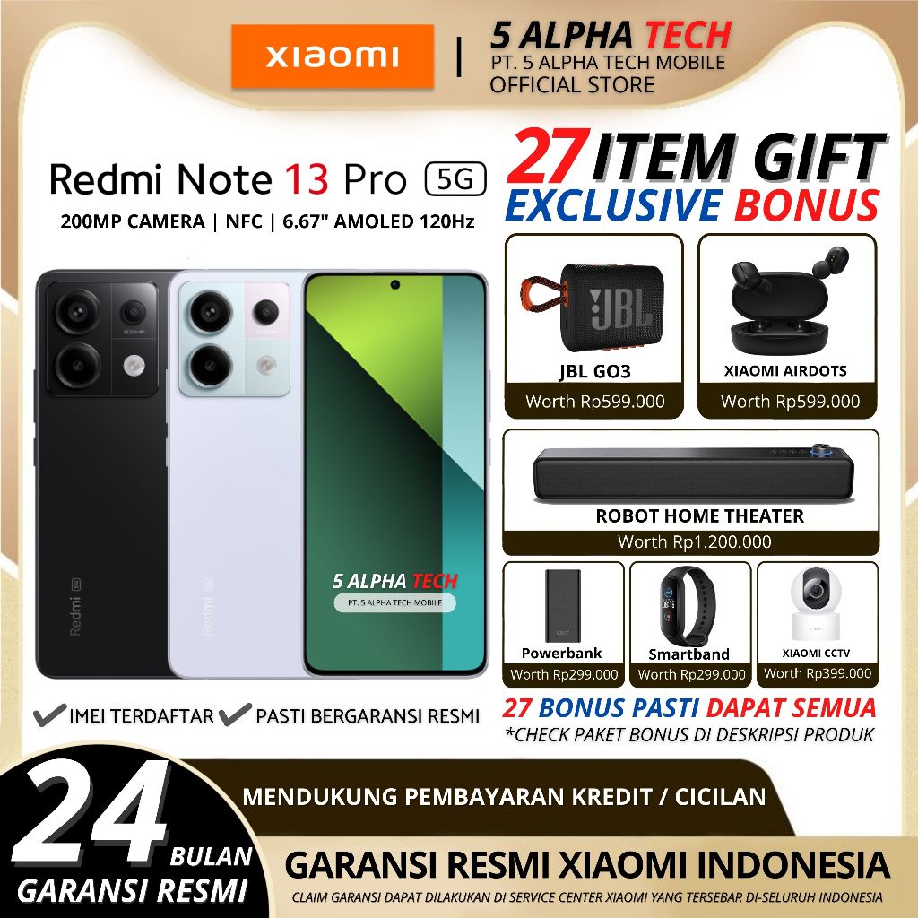 Jual XIAOMI Redmi Note 13 Pro 5G 12/512GB ( +12GB Extended RAM ...