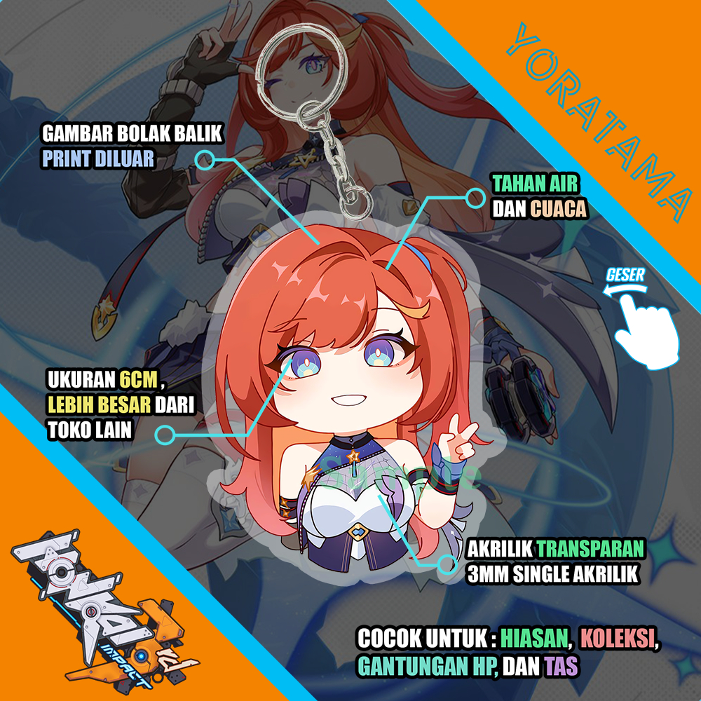 Jual Gantungan Kunci Senadina Honkai Impact Hi3 , Keychain Anime Lucu ...