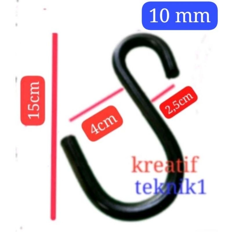 Jual gantungan samsak centolan pengait S hook pengait tipe S besar besi ...