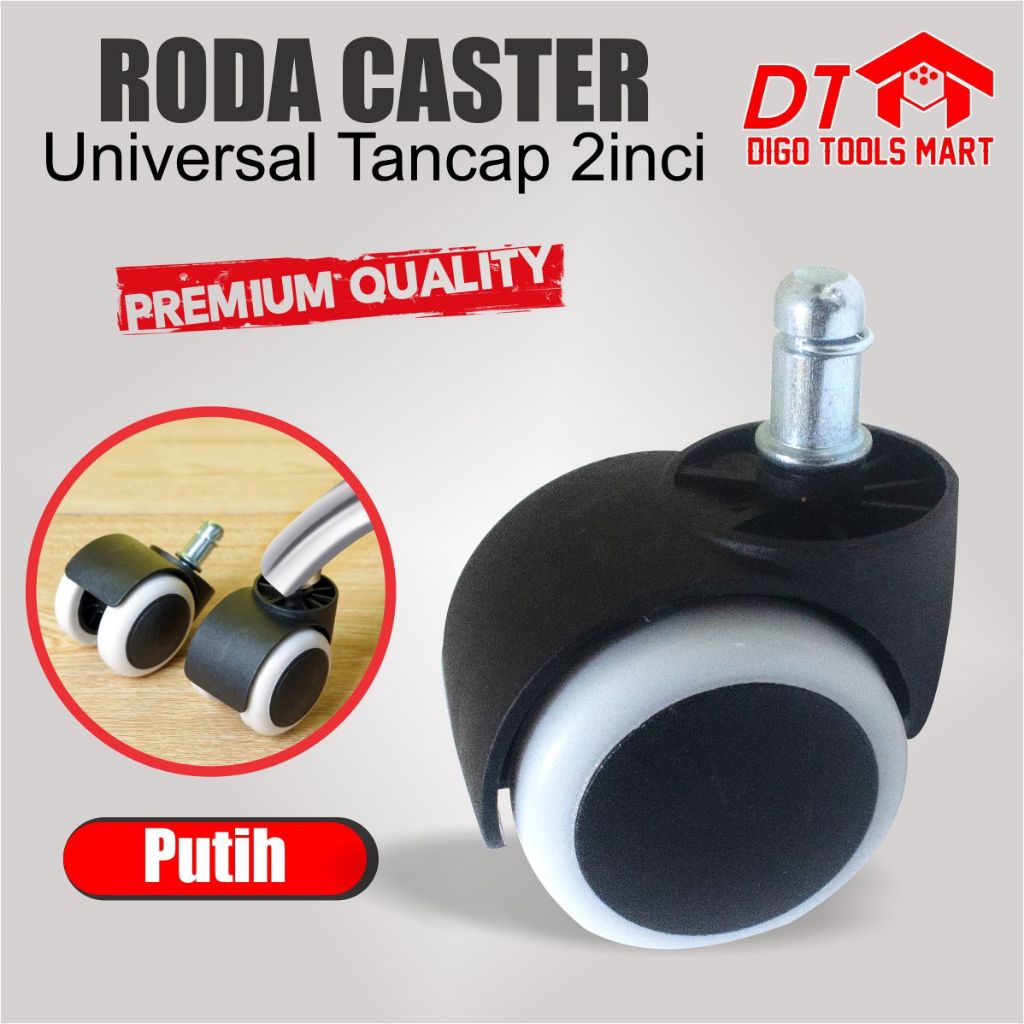 Jual Roda Caster Tancap Kursi Kantor 2 Inch List Karet Putih | Shopee ...